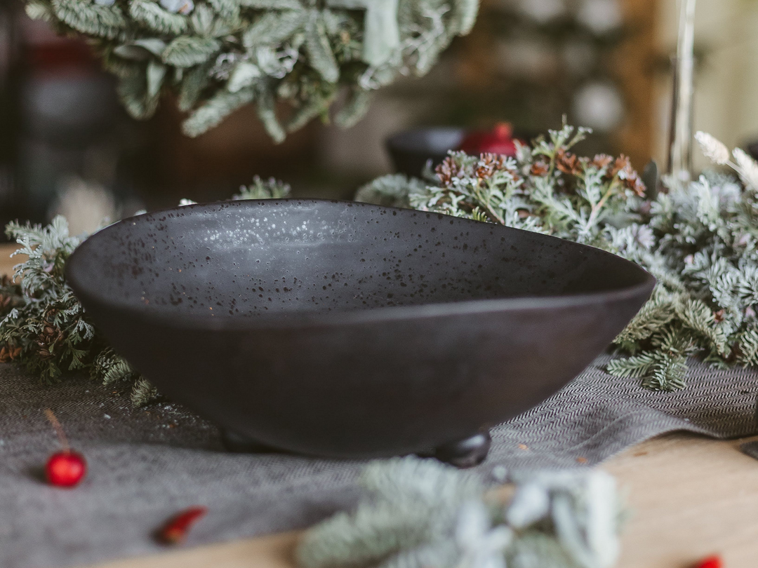Black set of dinner, dessert plates, soup and dipping bowls – Mr. Bowl ...